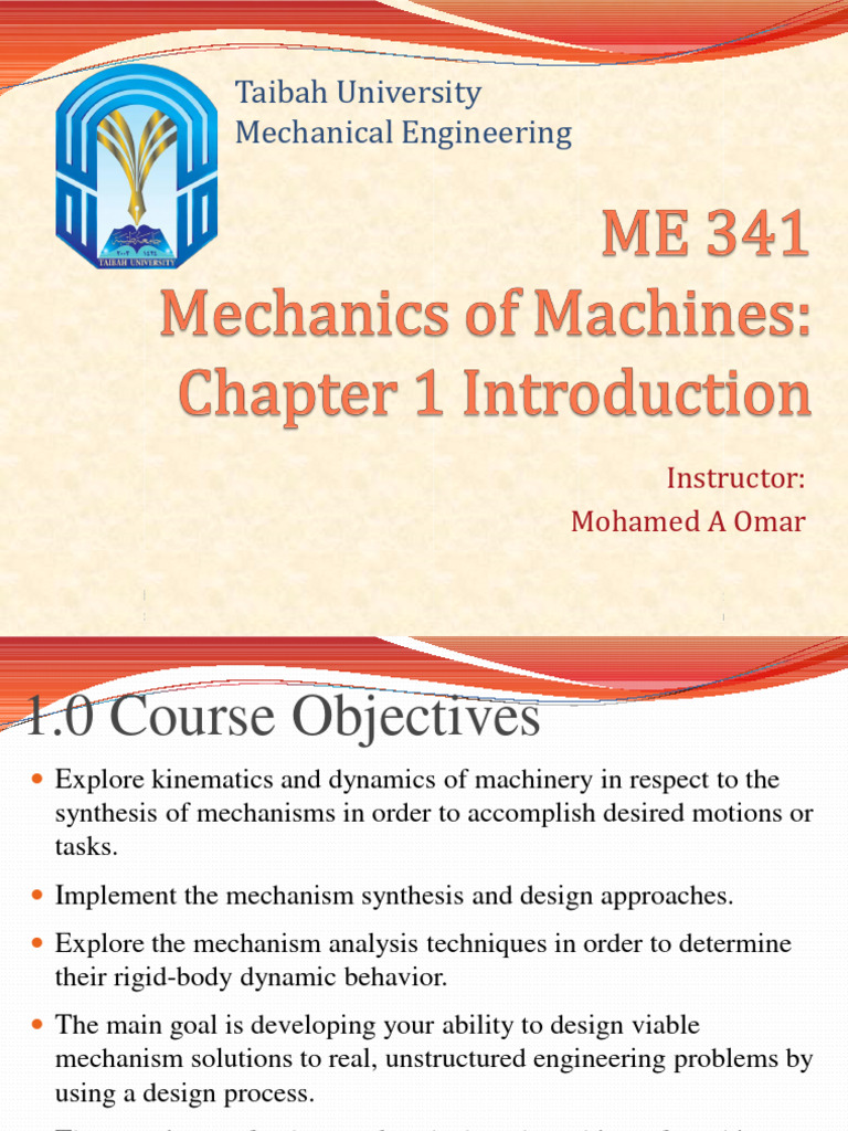 ME 341 - Chapter 1 | PDF | Kinematics | Force