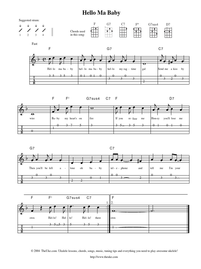 Hello Ma Baby | PDF | European Musical Instruments | Guitars