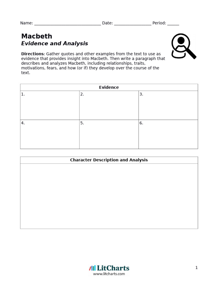 1. Character Analysis Organizers | PDF | Macbeth | Shakespearean Tragedies