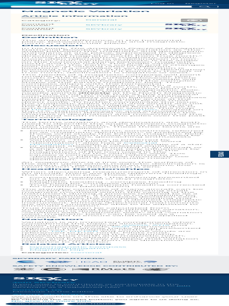 Magnetic Variation SKYbrary Aviation Safety | PDF | Compass ...