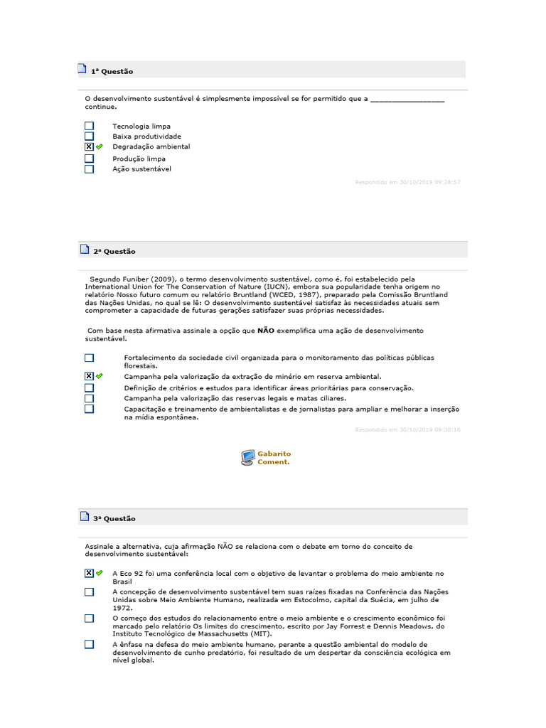 Sustentabilidade Teste de Conhecimento | PDF | Sustentabilidade ... Sustentabilidade Teste de Conhecimento | PDF | Sustentabilidade ...