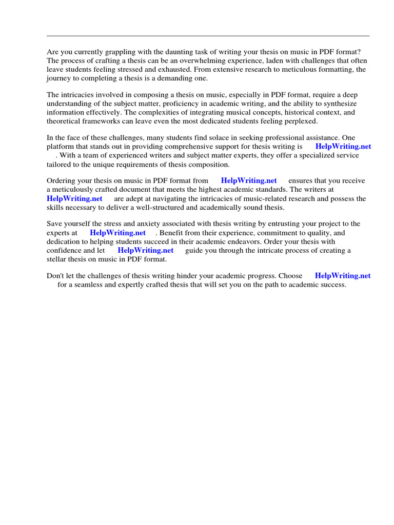 Thesis Music PDF | PDF | Thesis | Internet