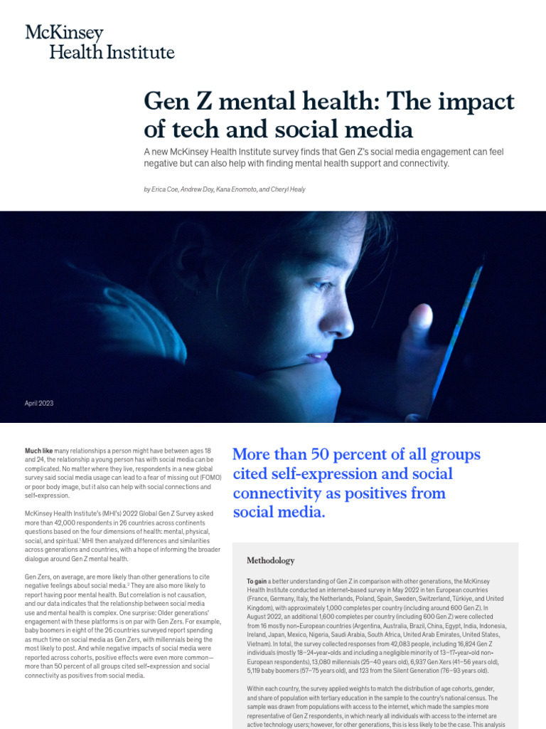 Gen Z Mental Health: Tech's Dual Impact | PDF | Mental Health | Social ...