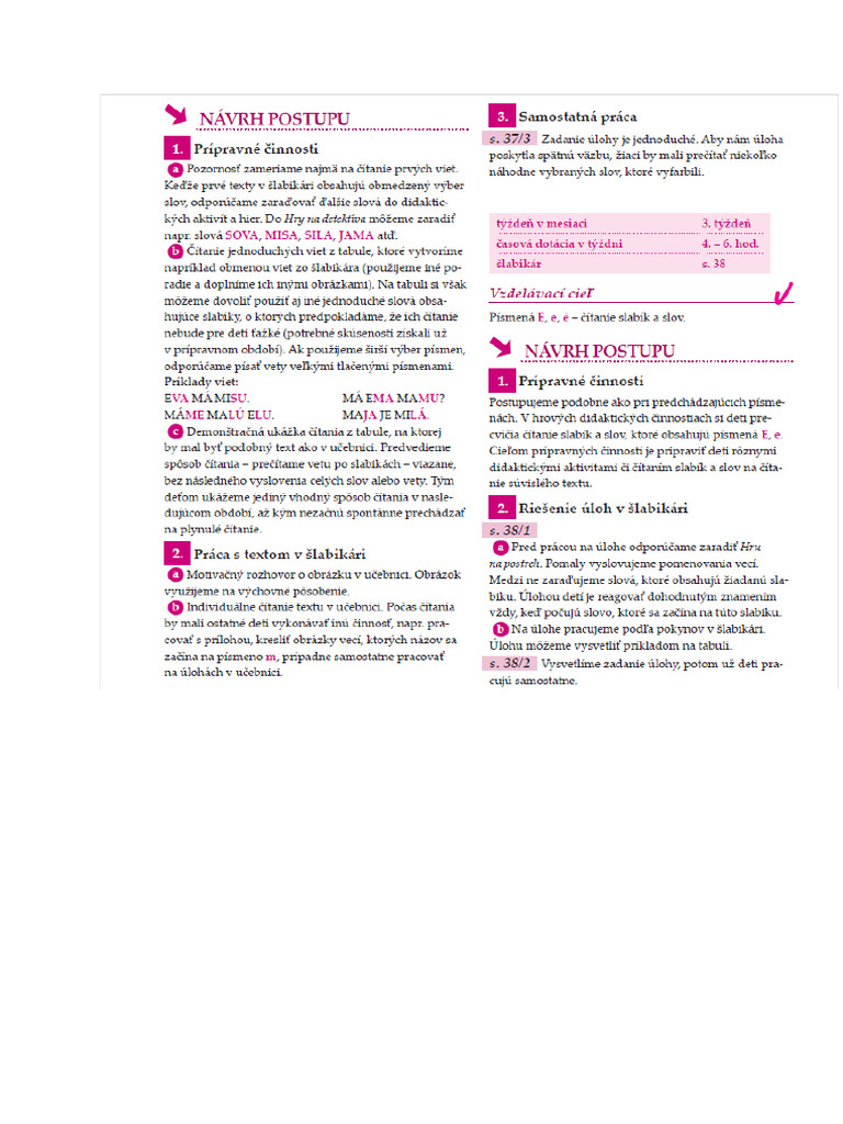 Čítanie Slabík A Slov S E | PDF