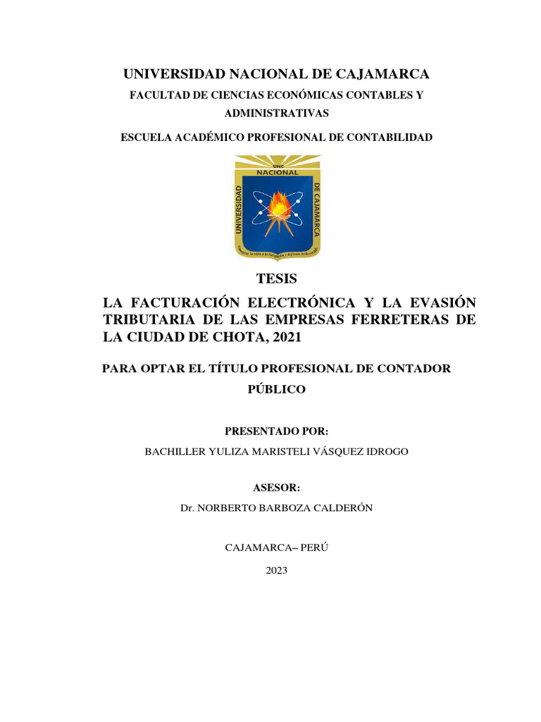 La Facturación Electrónica y La Evasión Tributaria de Las Empresas Ferreteras de La Ciudad de ...