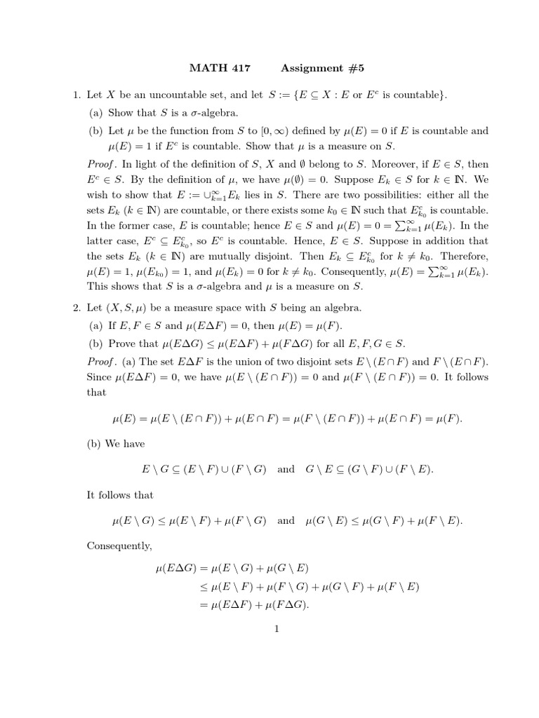 Sol 5 | PDF | Measure (Mathematics) | Mathematical Objects
