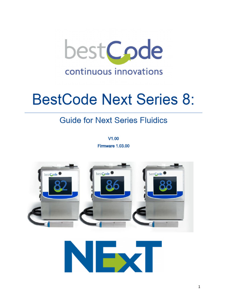 BestCode Next Series 8 Fluidics Guide - Aug 29th 2016 | PDF | Pump | Valve