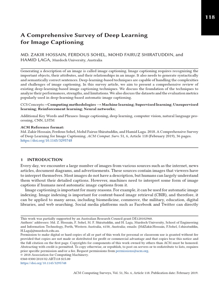 A Comprehensive Survey of Deep Learning For Image Captioning | PDF | Deep Learning | Machine ...