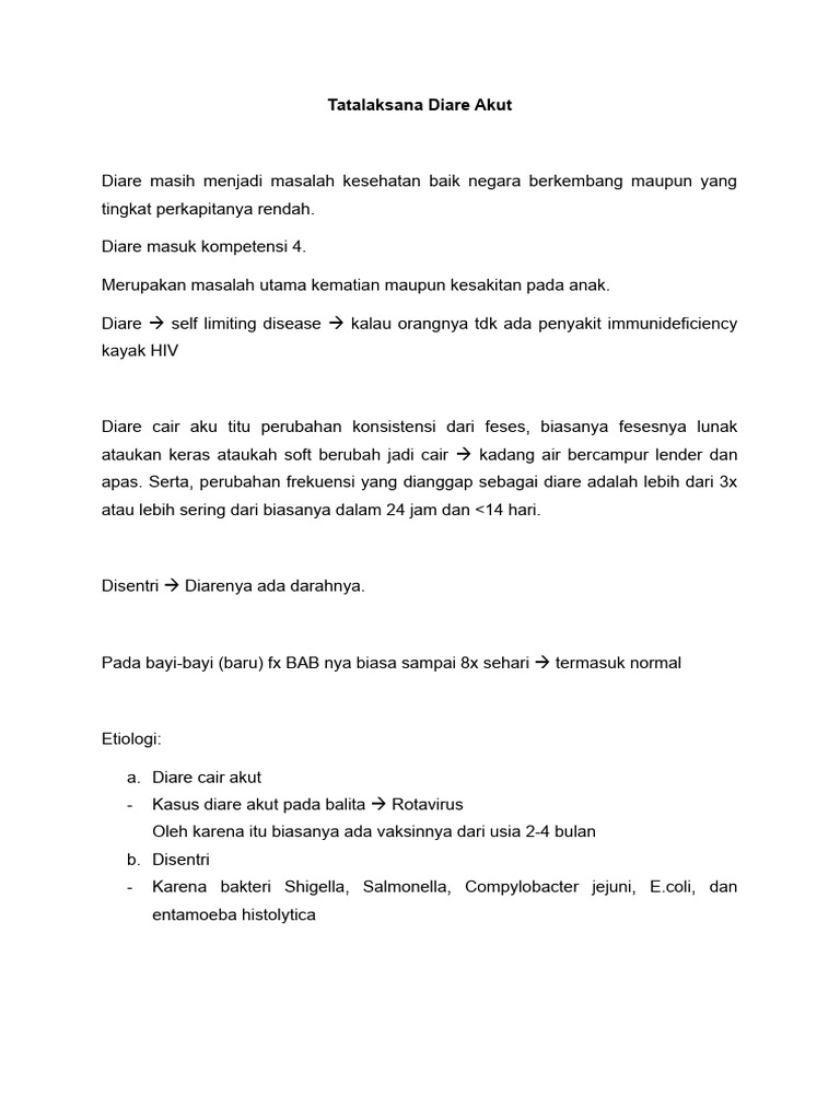 Tatalaksana Diare Akut | PDF