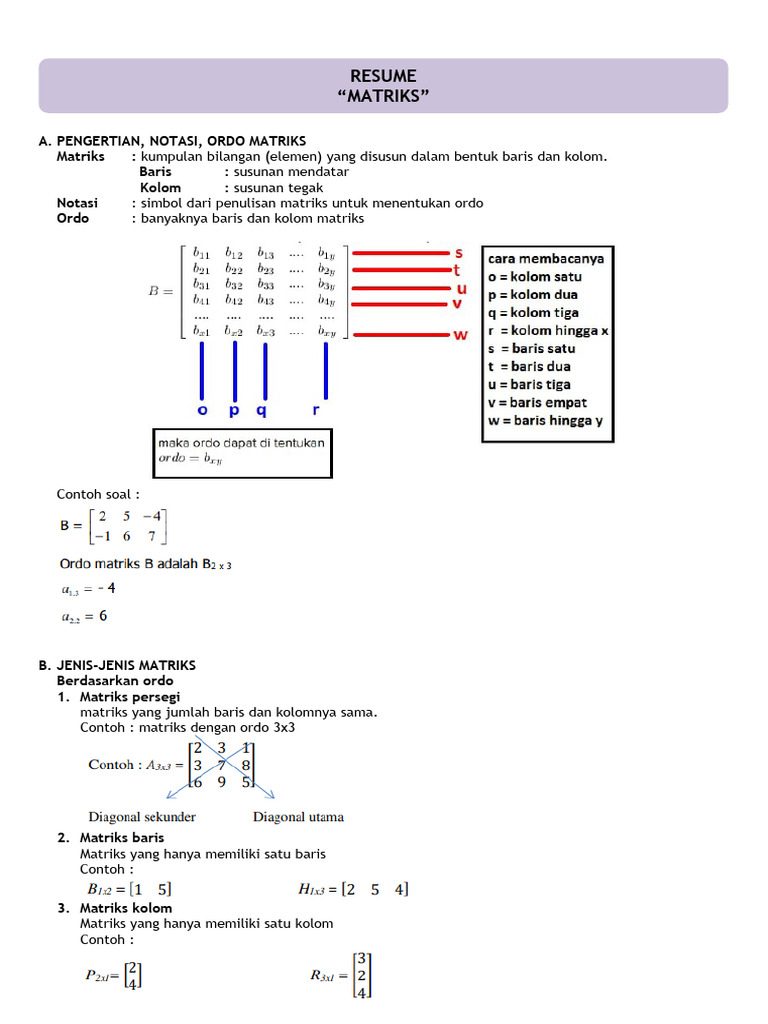 Panduan Lengkap Matriks dan Operasinya | PDF | Metode & Bahan Ajar