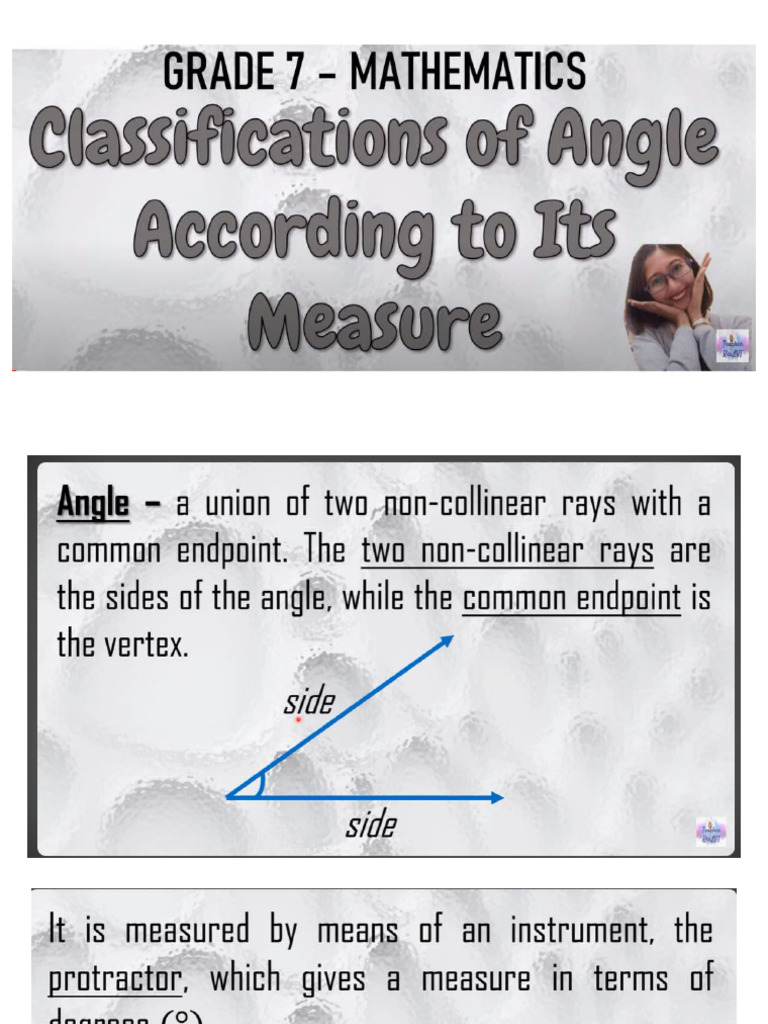 Kinds of Angles Math 7 | PDF