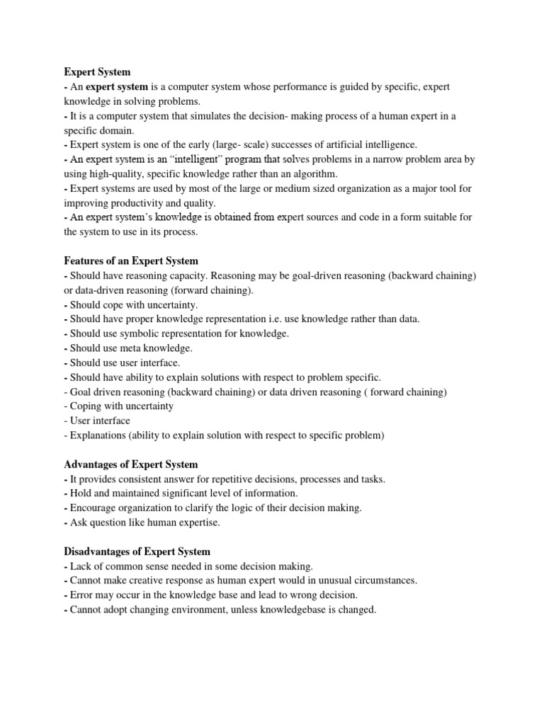 Expert-System AI | PDF | Knowledge Representation And Reasoning | Expert