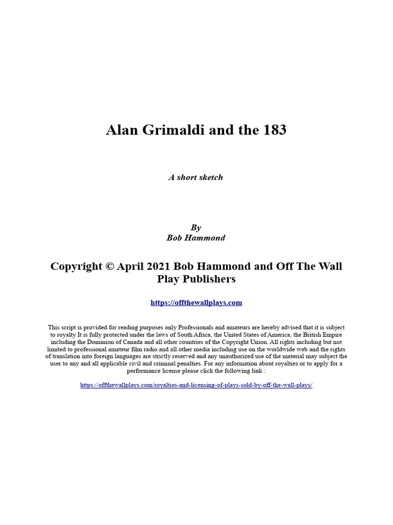 Alan Grimaldi and The 183 Half Script | PDF