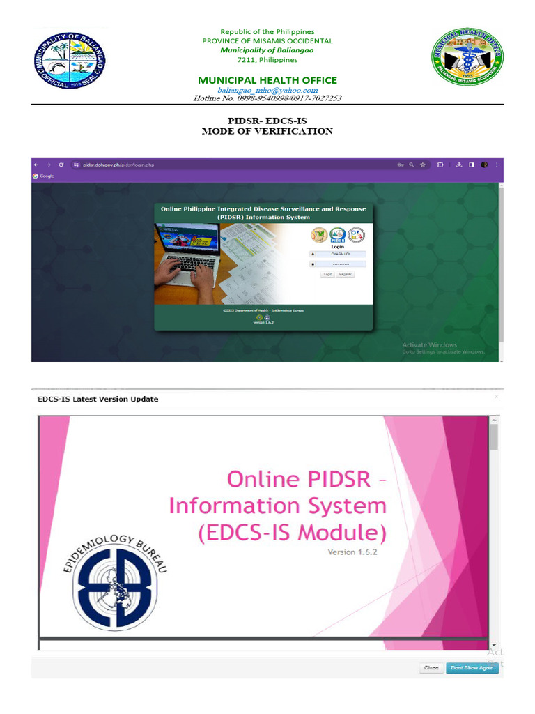 Pidsr Edcis Is - Screenshot | PDF