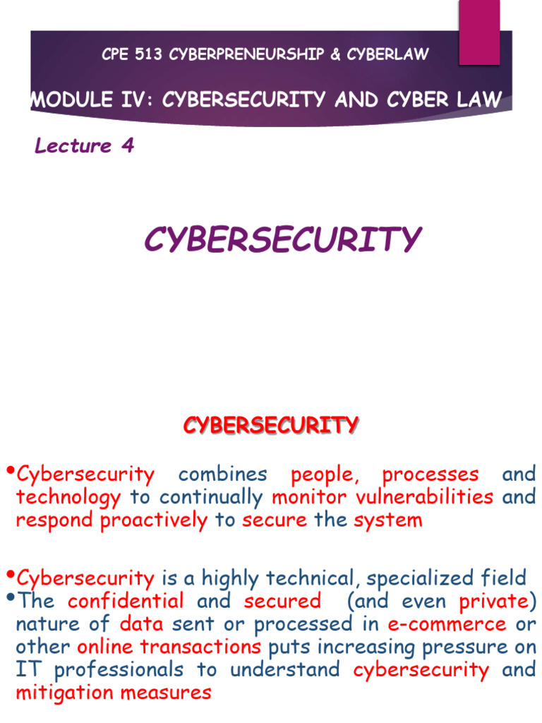 CPE 513 Module 4 - CyberSecurity | PDF | Information Security | Security