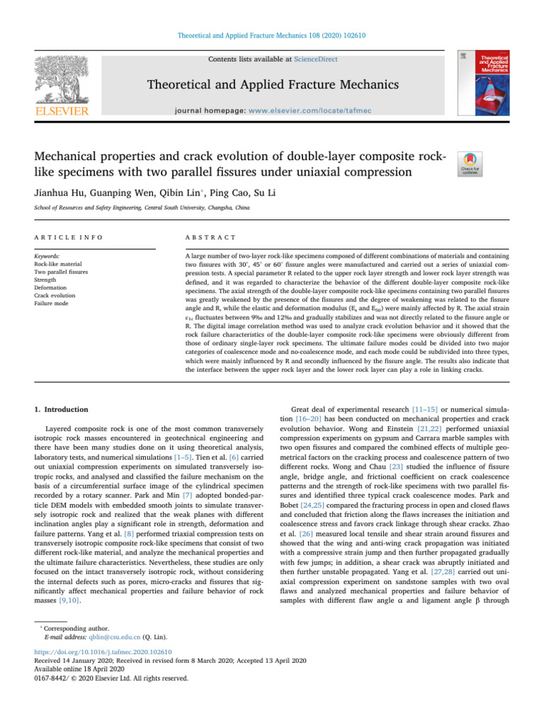 Theoretical and Applied Fracture Mechanics: Sciencedirect | PDF | Fracture | Strength Of Materials