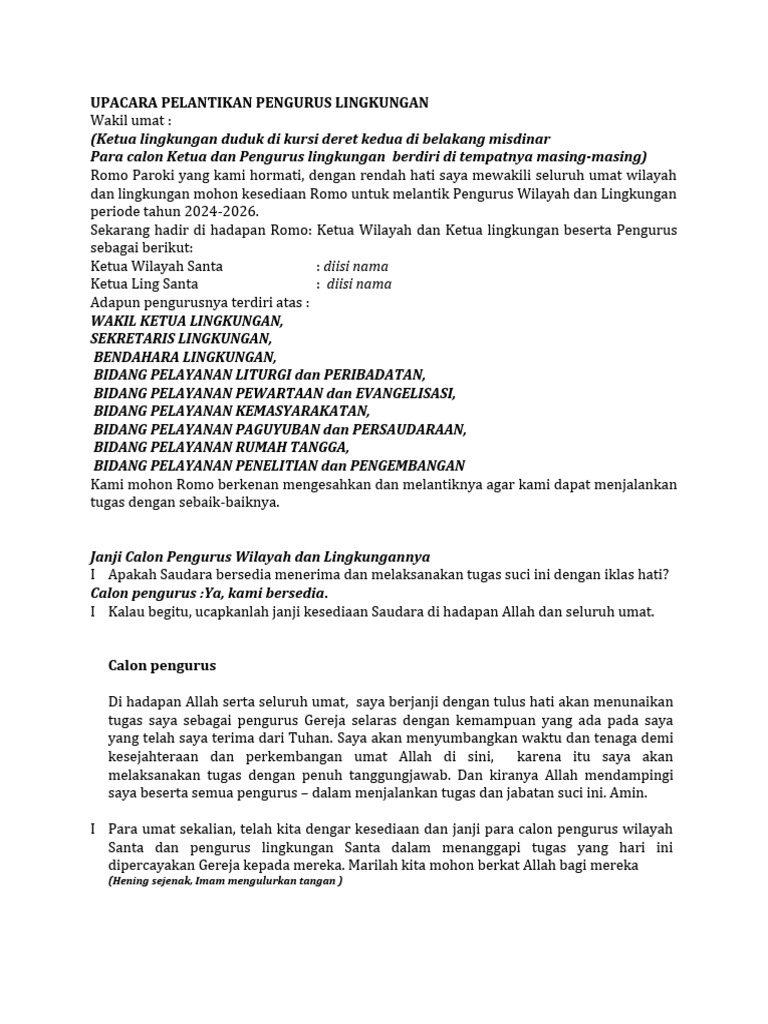 Teks Janji Pelantikan | PDF