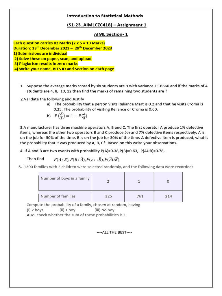Assignment-1 (AIML Section 1) | PDF