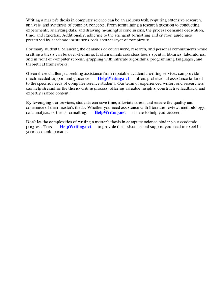 Master Thesis Computer Science | PDF