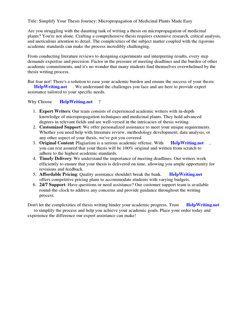Thesis On Micropropagation of Medicinal Plants | PDF