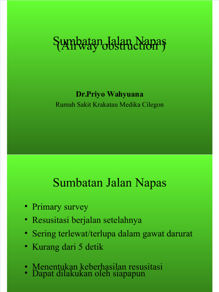 Dokumen - Tips Sumbatan Jalan Napasppt | PDF