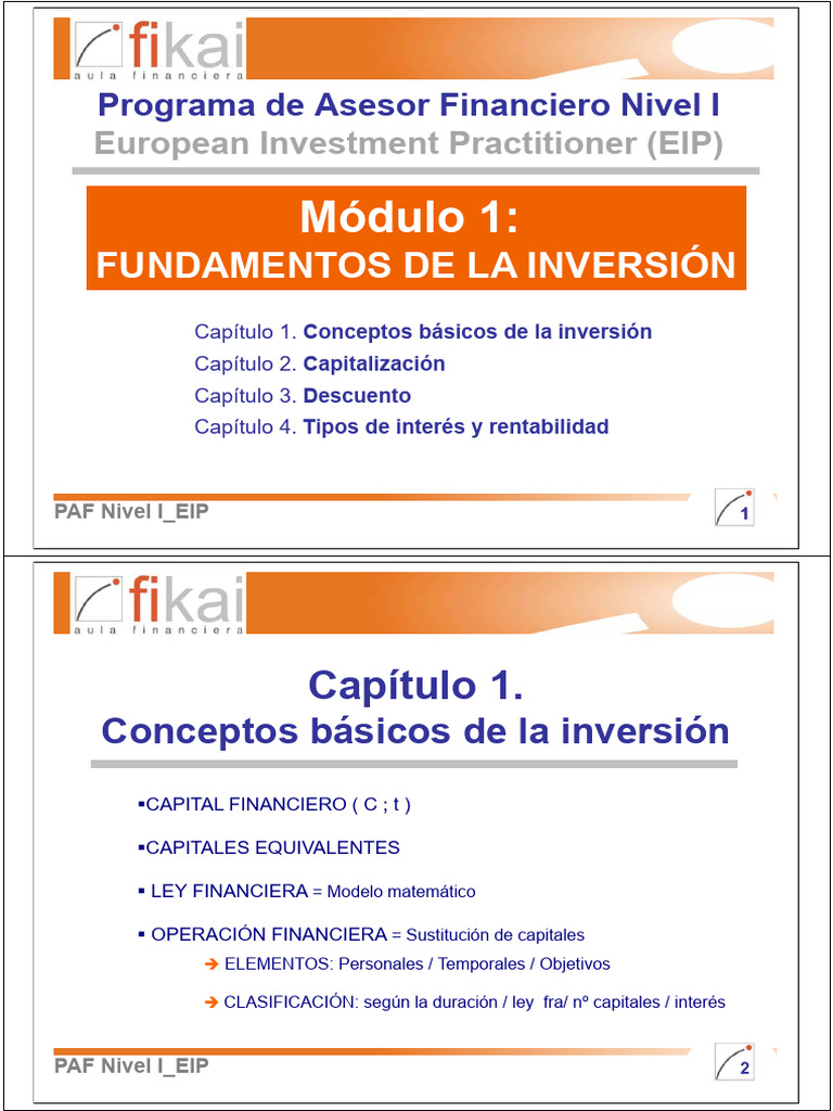 Presentacion Modulo 1 EIP | PDF | Interés | Distribución de ingresos del factor