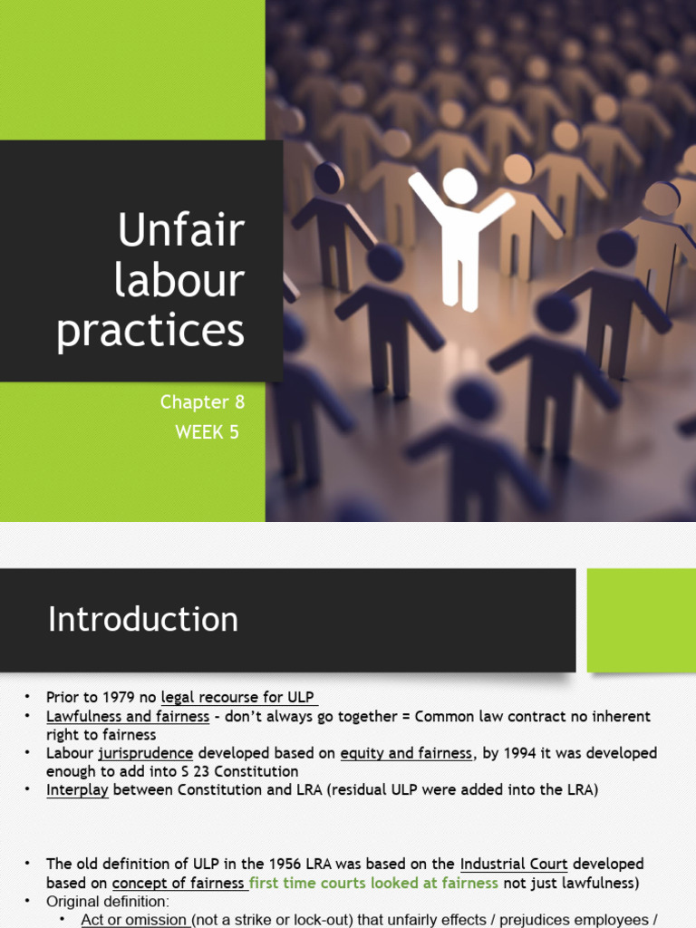 Unfair Labour Practices | PDF | Employment | Equity (Law)