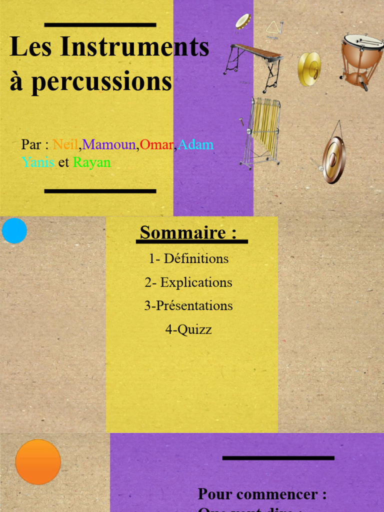 Instruments à Percussion Détaillés | PDF | Instruments de musique | Technologie sonore