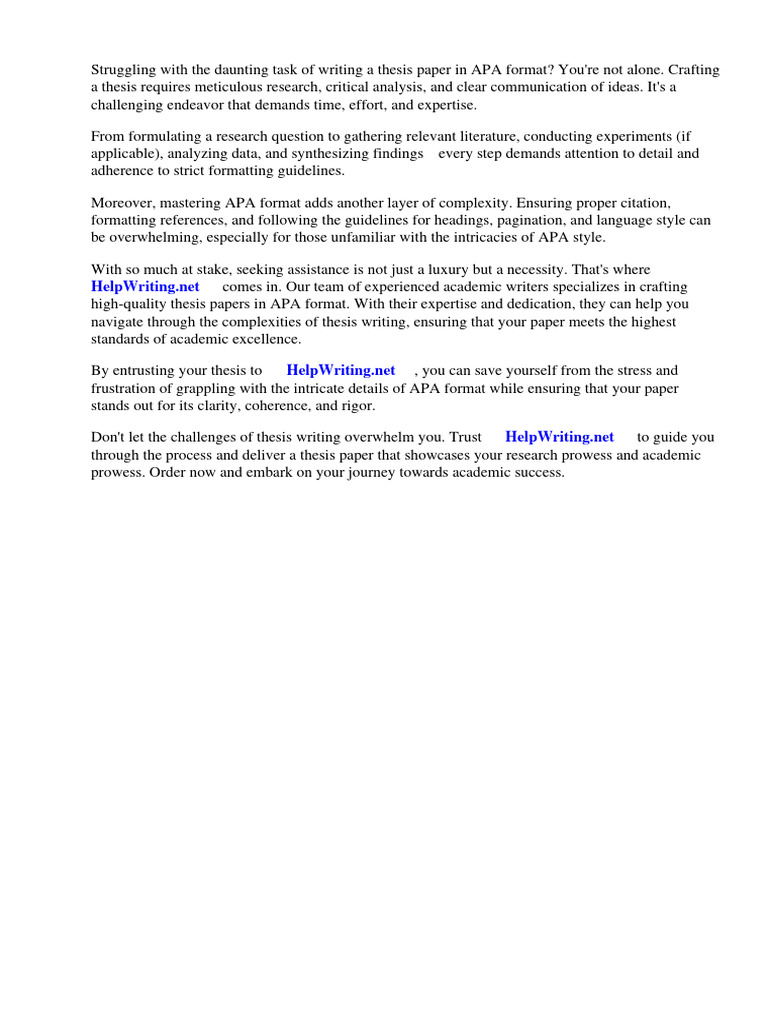 Sample Thesis Paper in Apa Format | PDF | Apa Style | Academic Publishing