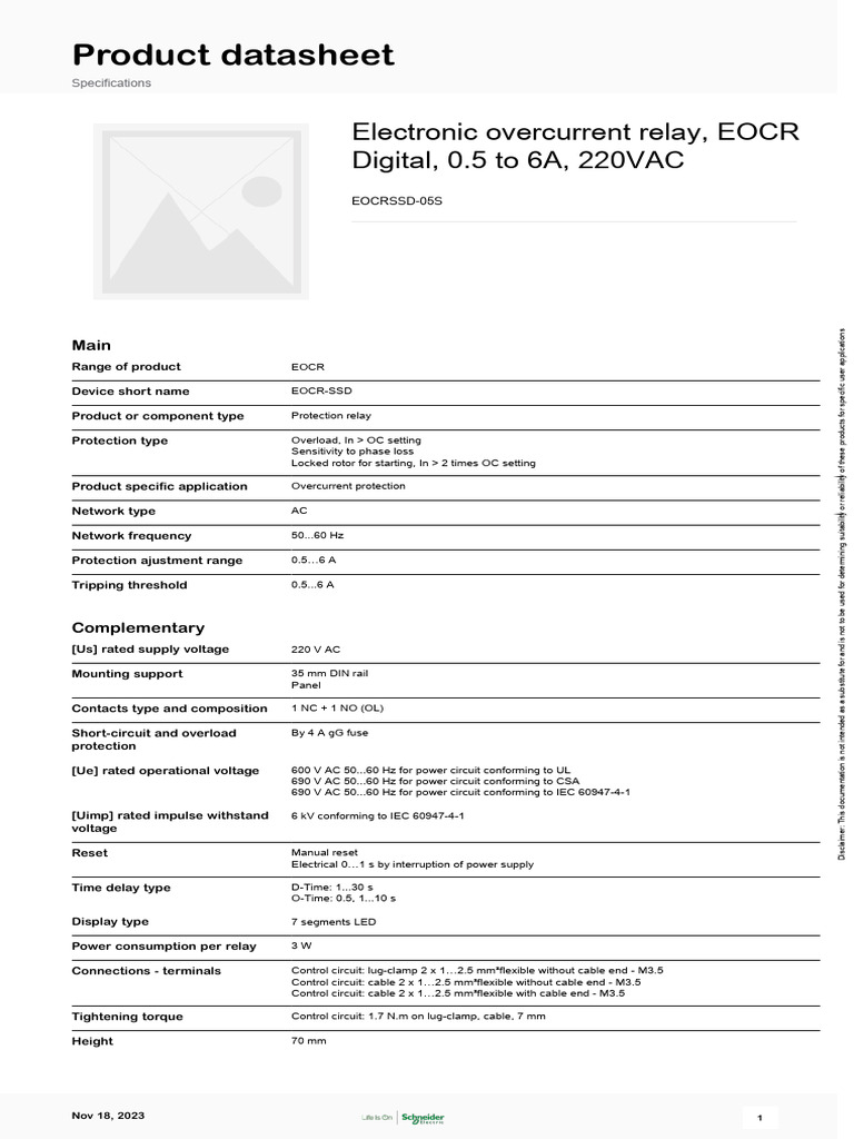 Rele Sobrecorriente Electrónico EOCR - EOCRSSD-05S | PDF | Relay | Alternating Current