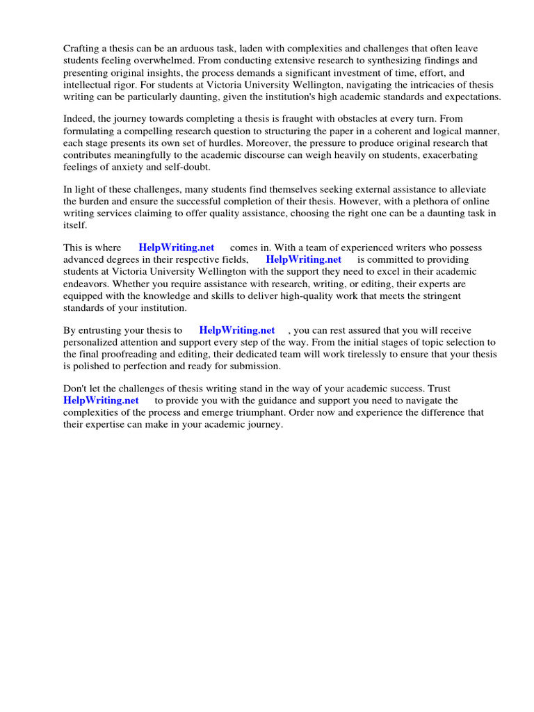Thesis Victoria University Wellington | Download Free PDF | Doctor Of ...