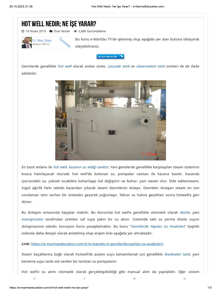 Hot Well Nedir; Ne İşe Yarar_ - e-MarineEducation.com | PDF