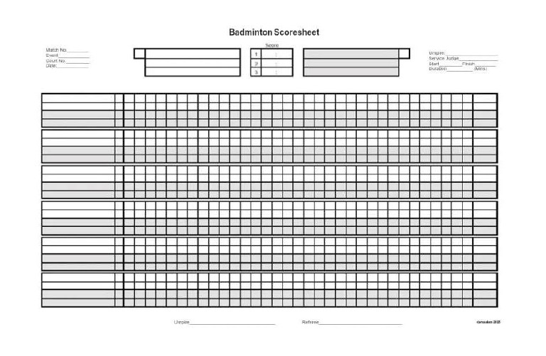 Badminton Scoresheet | PDF