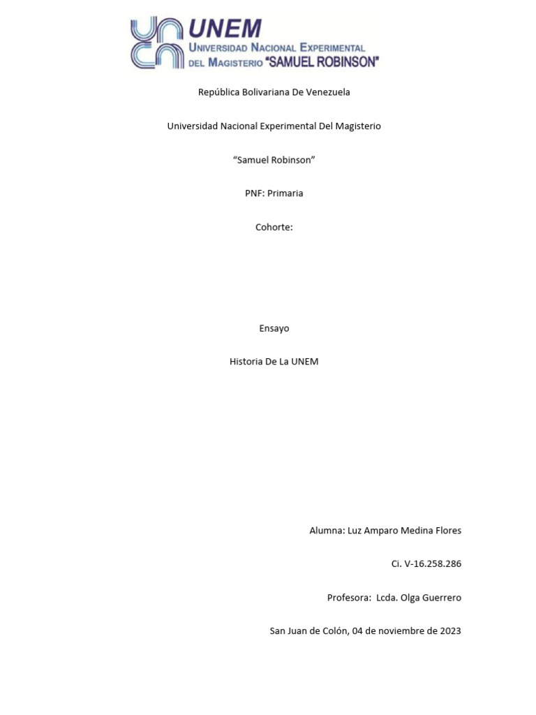 Ensayo Unem | PDF | Maestros