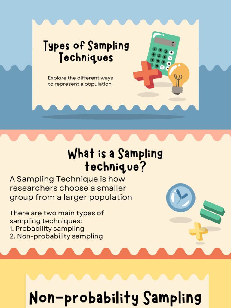 Sampling Techniques Education Presentation in Blue Cream Yellow ...