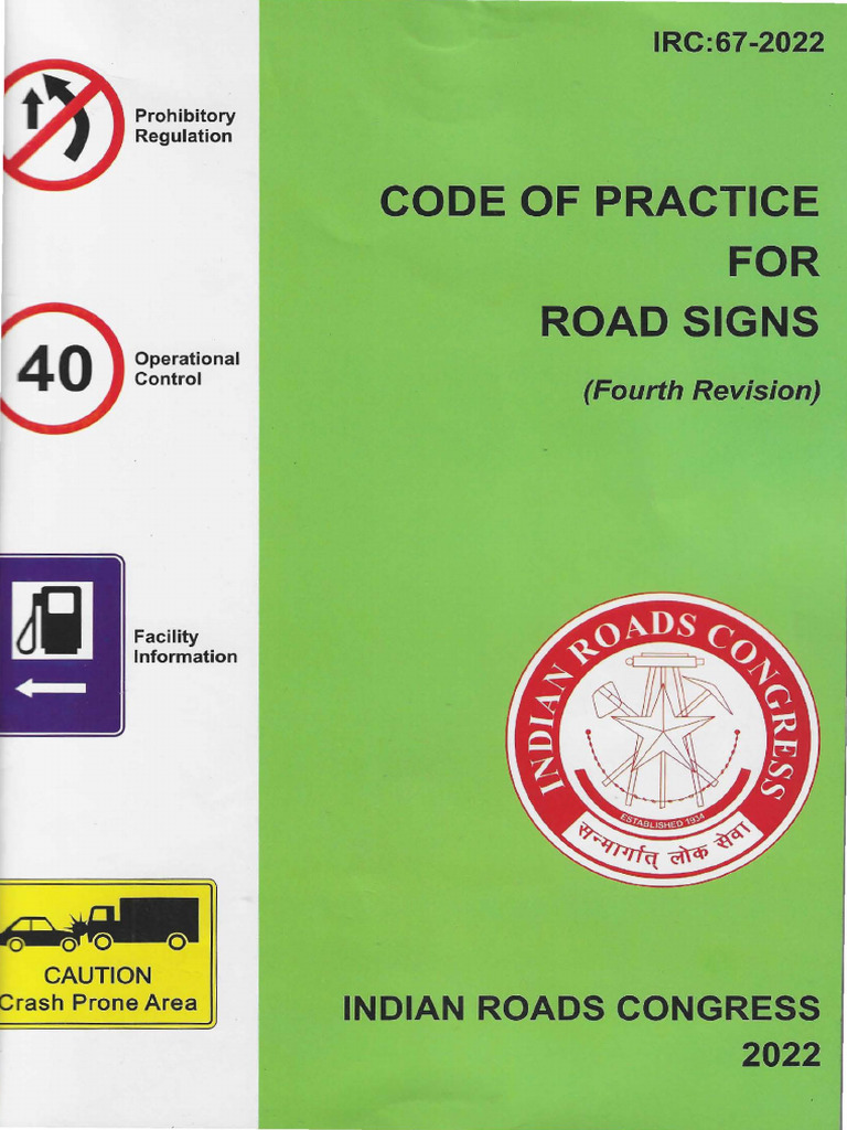 IRC 67 2022 Code of Practice For Road Signs | PDF
