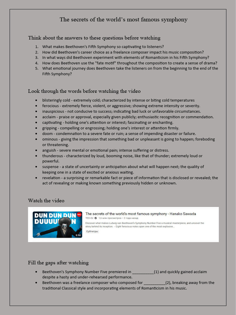 The Secrets of The World's Most Famous Symphony | PDF | Symphony No. 5 ...