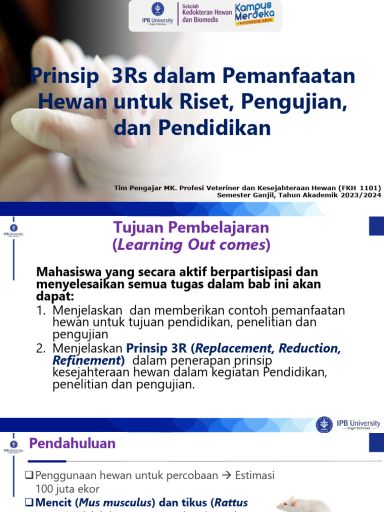 Prinsip 3Rs dalam Riset Hewan | PDF