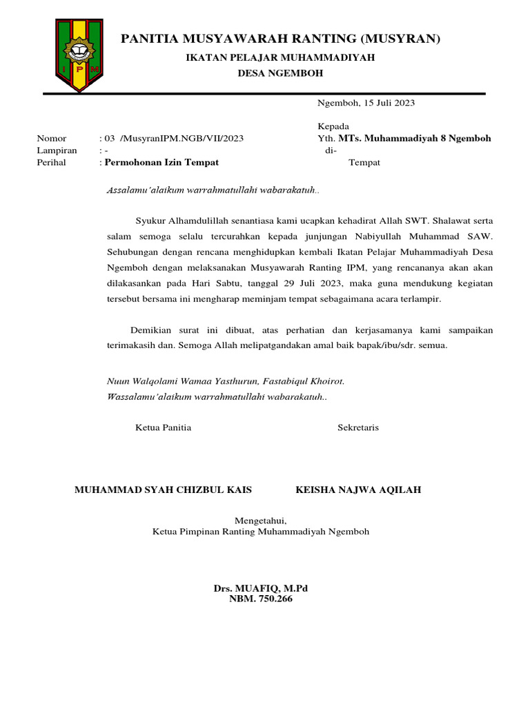 Ijin Tempat Musyran | PDF