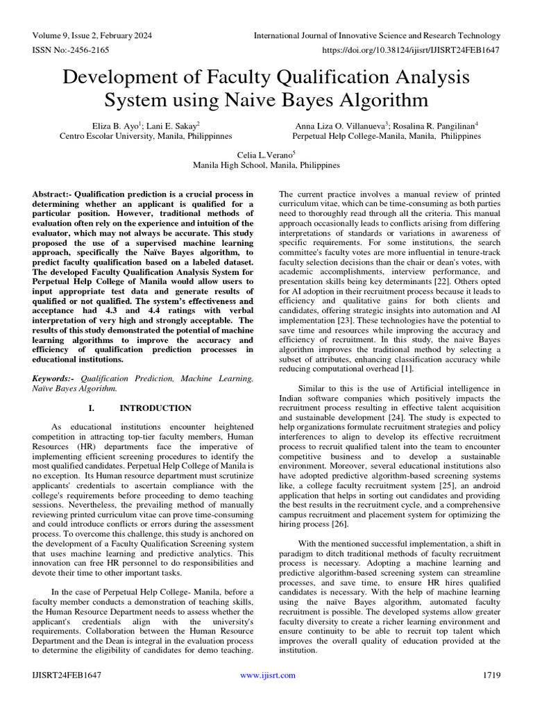 Faculty Qualification Analysis System | PDF | Machine Learning | Data
