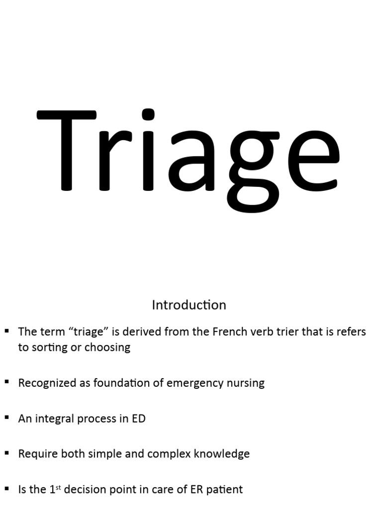 Triage | PDF | Nursing | Clinical Medicine