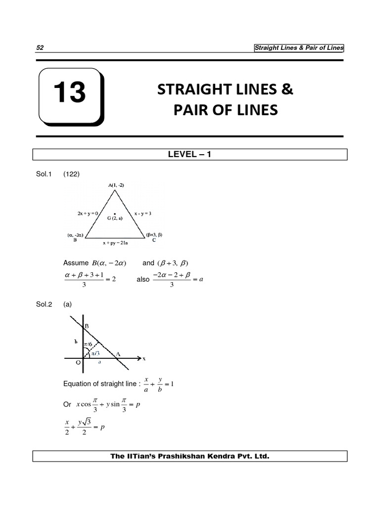 13. St Line & Pair of Lines | PDF | Triangle Geometry | Mathematical Objects