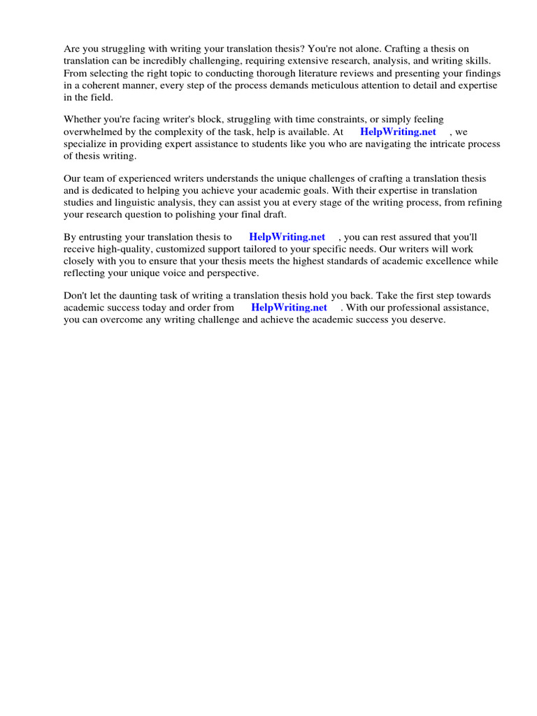 Translation Thesis Titles | PDF | Thesis | Translations