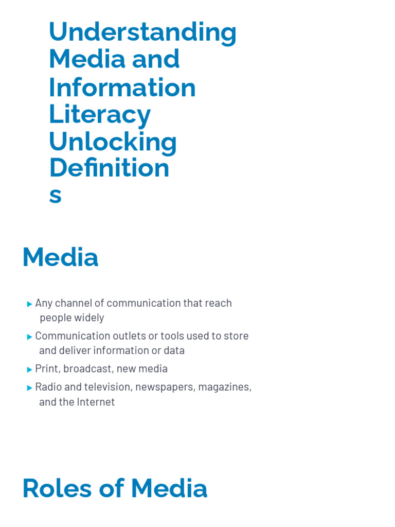 MIL Module 1 - Introduction To Media and Information Literacy ...