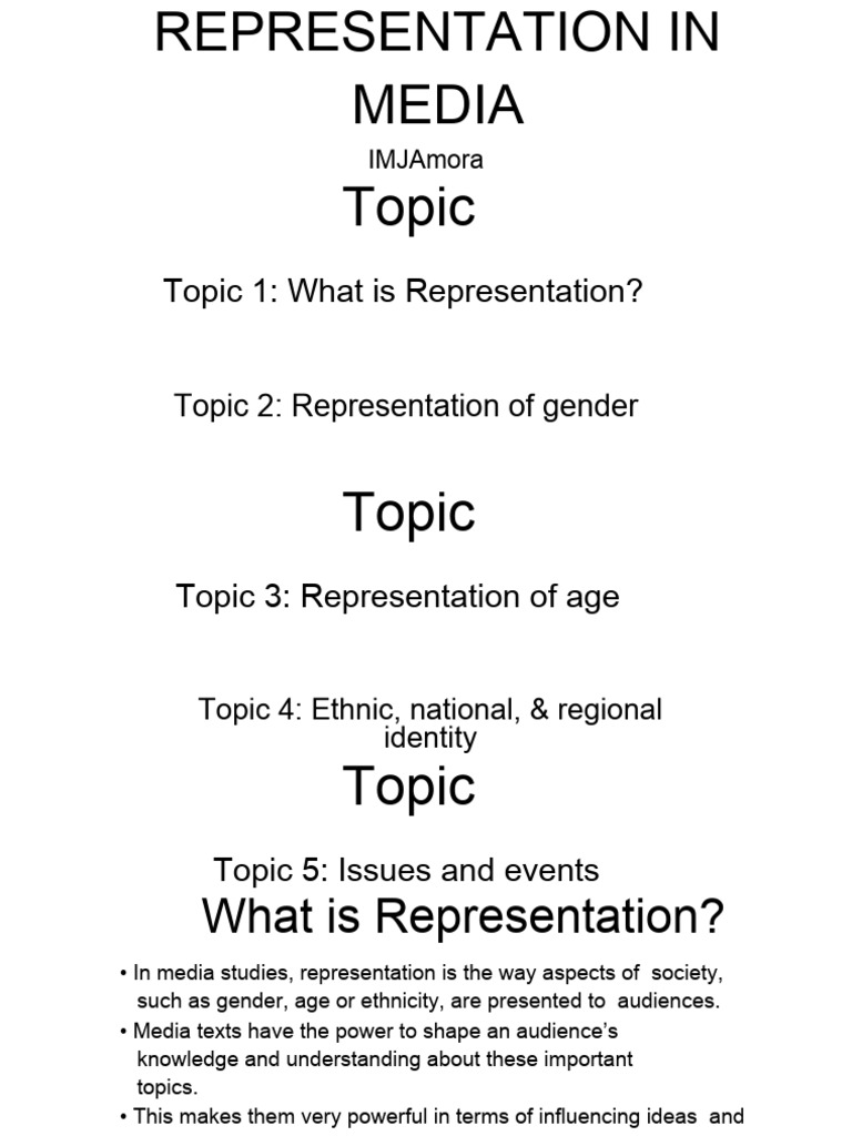 MIL Module 3 Representation in Media | PDF