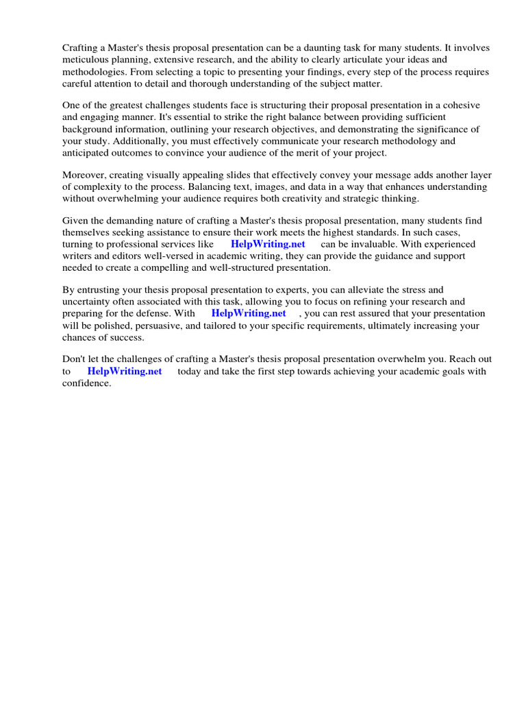 Masters Thesis Proposal Presentation Template | Download Free PDF | Thesis | Microsoft Power Point