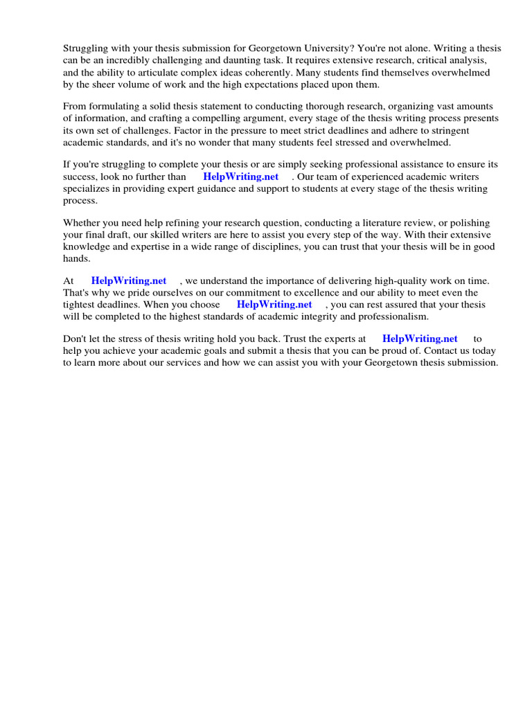 Georgetown Thesis Submission | PDF | Thesis | Essays