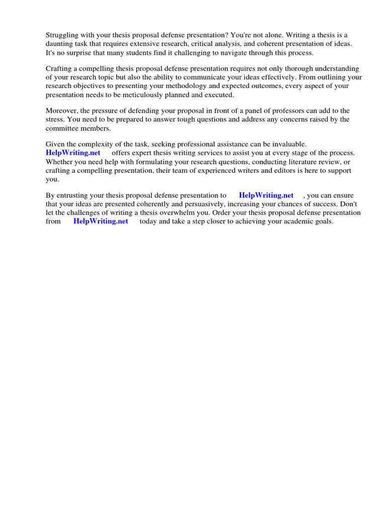 Thesis Proposal Defense Presentation | PDF