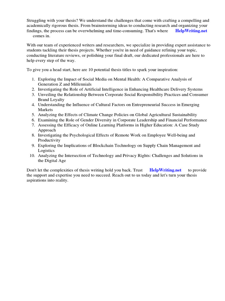 10 Thesis Titles | PDF