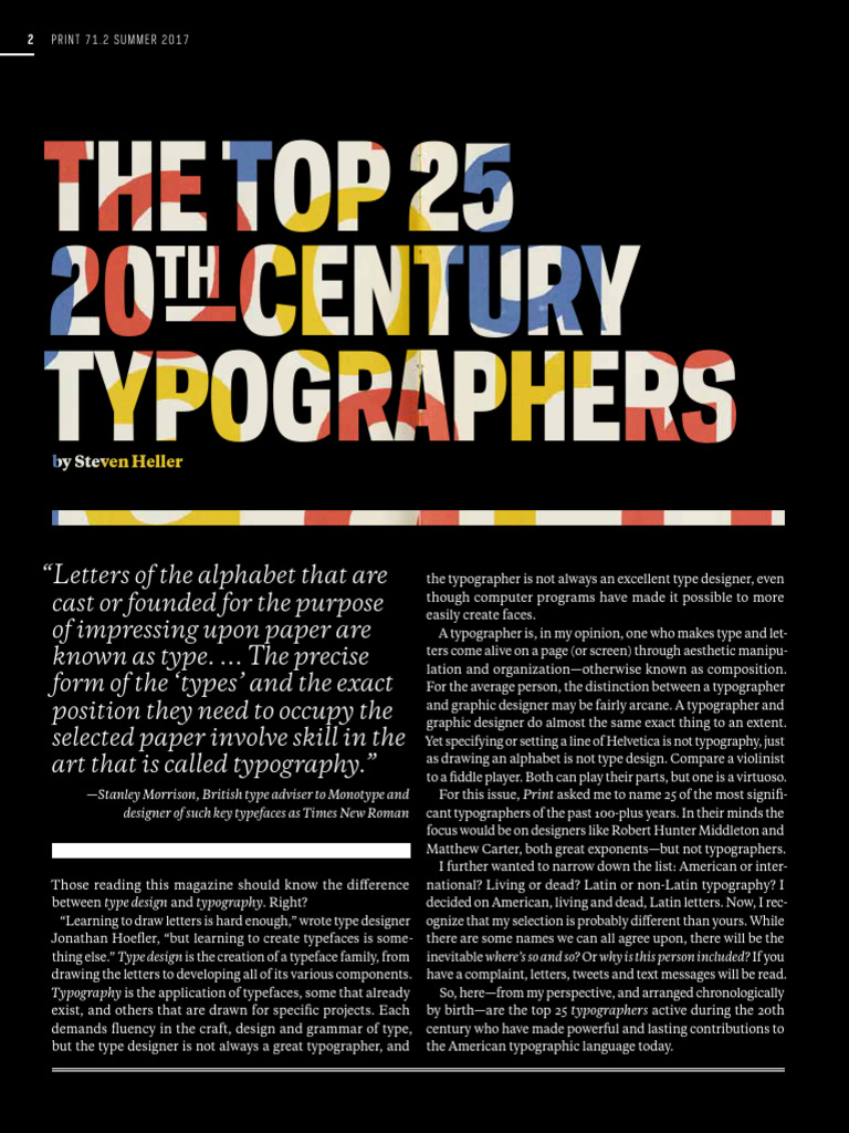 Top 25 Influential 20th Century Typographers | PDF